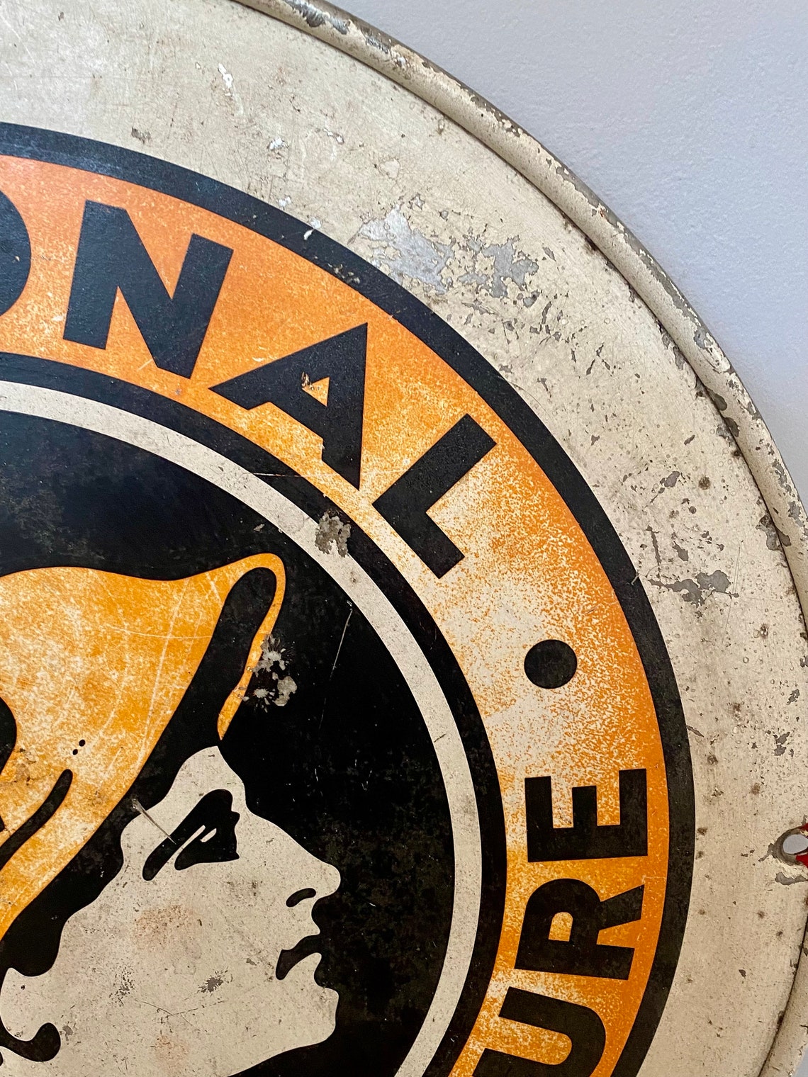 Rare 1930s Large National Benzole Mixture Old Metal Garage Dealer ...