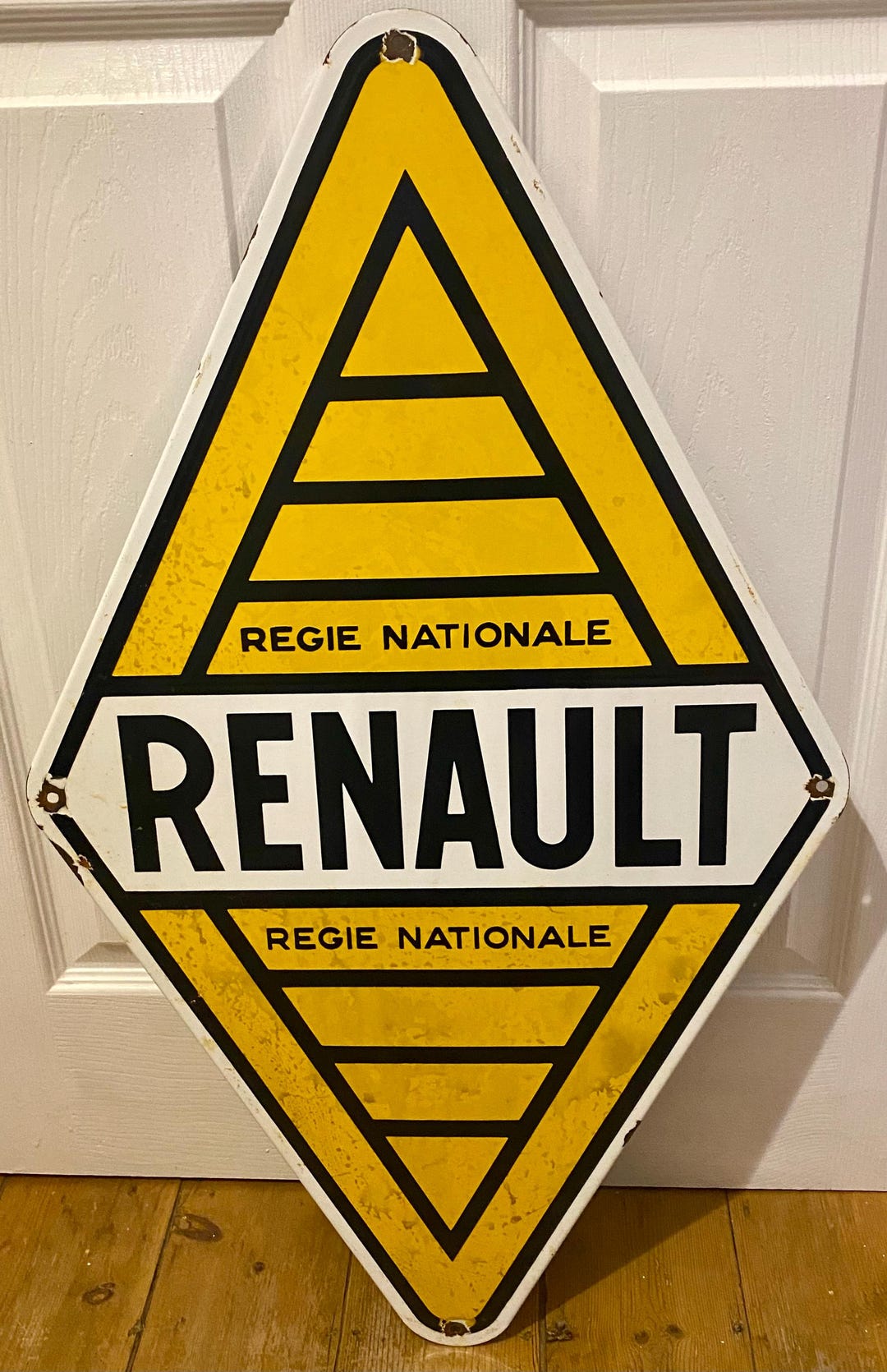 Rare Large Renault Diamond Enamel Metal Dealership Garage Dealer ...