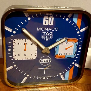 Rare Tag Heuer Monaco F1 Gulf Racing Wall Clock Ltd Special Edition ...
