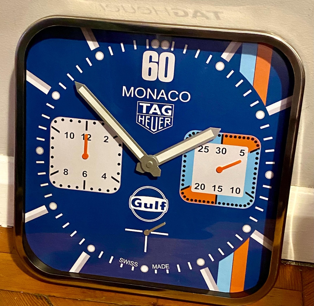Rare Tag Heuer Monaco F1 Gulf Racing Wall Clock Ltd Special Edition ...