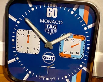 Rare Tag Heuer Monaco F1 Gulf Racing Wall Clock Ltd Edition Watch ...