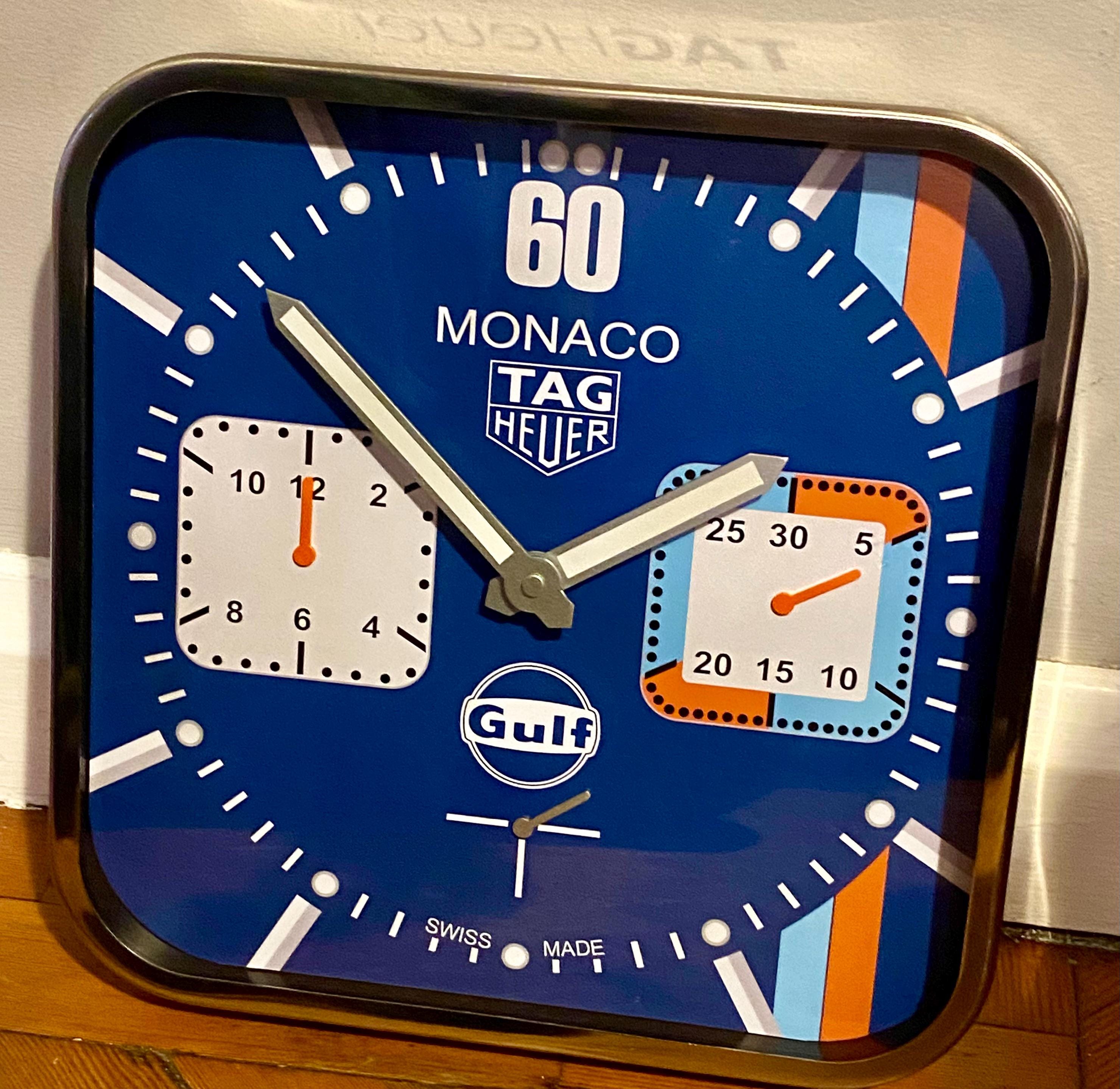 Rare Tag Heuer Monaco F1 Gulf Racing Wall Clock Ltd Special Edition ...