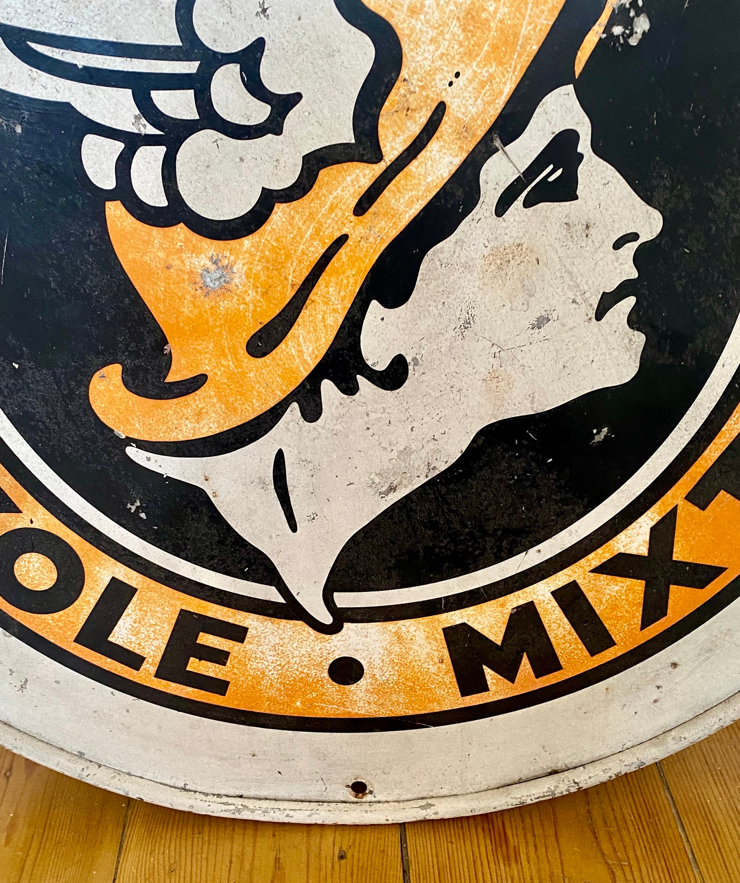 Rare 1930s Large National Benzole Mixture Old Metal Garage Dealer ...