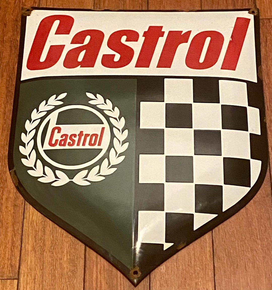 Vintage Castrol Motor Racing Enamel Sign, Garage Automobilia - Etsy