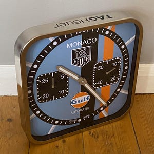 Rare Tag Heuer Monaco F1 Gulf Racing Wall Clock Ltd Edition Watch ...