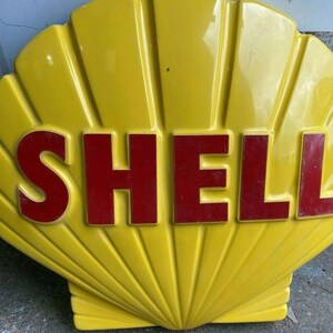 Large Shell Clam Shell Garage Sign Oil Advertising Gas Petrol Service ...