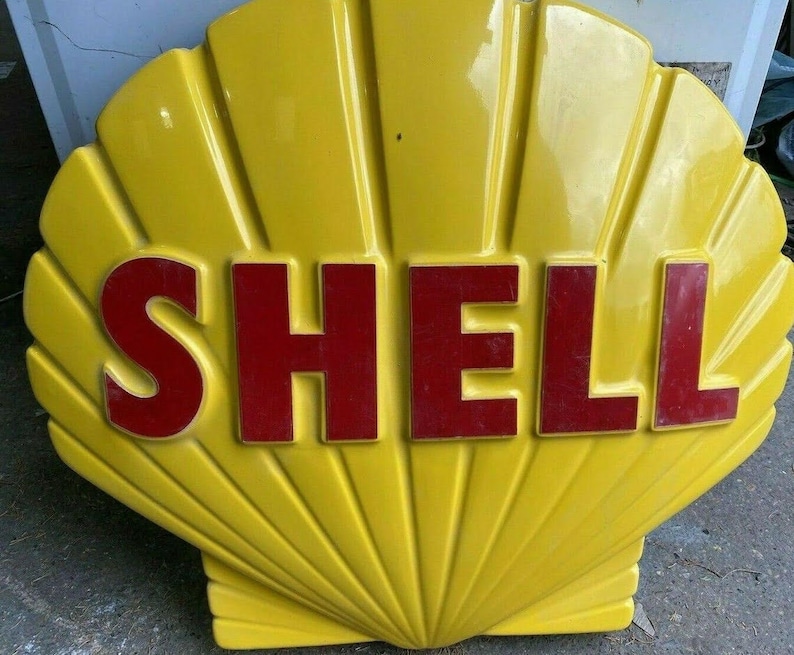 Large Shell Clam Shell Garage Sign Oil Advertising Gas Petrol Service ...