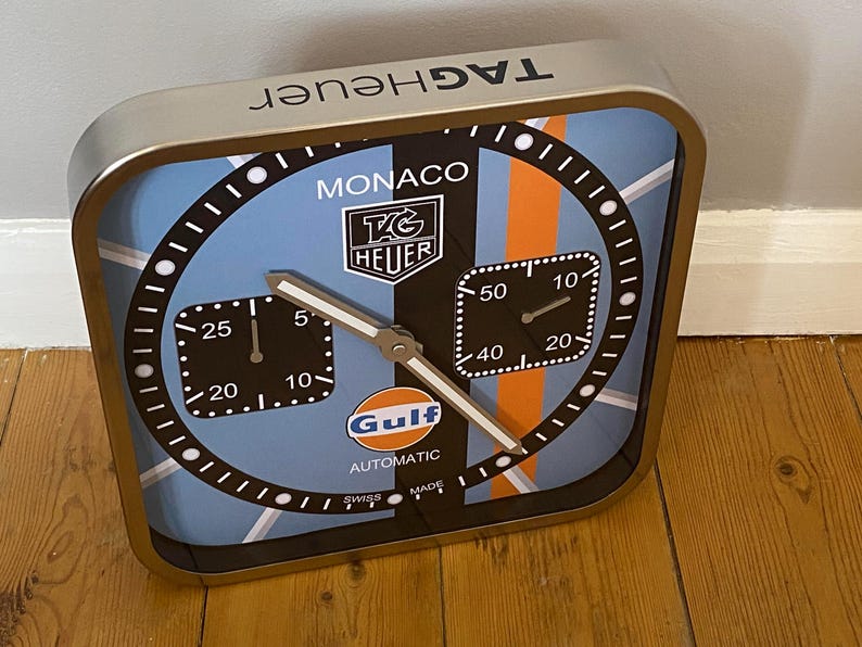 Rare Tag Heuer Monaco F1 Gulf Racing Wall Clock Ltd Edition Watch ...