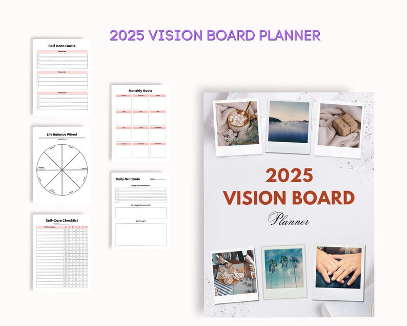 2025 Vision Board Planner - Goal Setting & Dream Planner, Printable ...