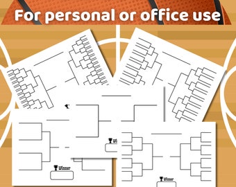 Tournament Bracket Templates Sports Bracket Printable Set 4, 8, 16, 32 ...