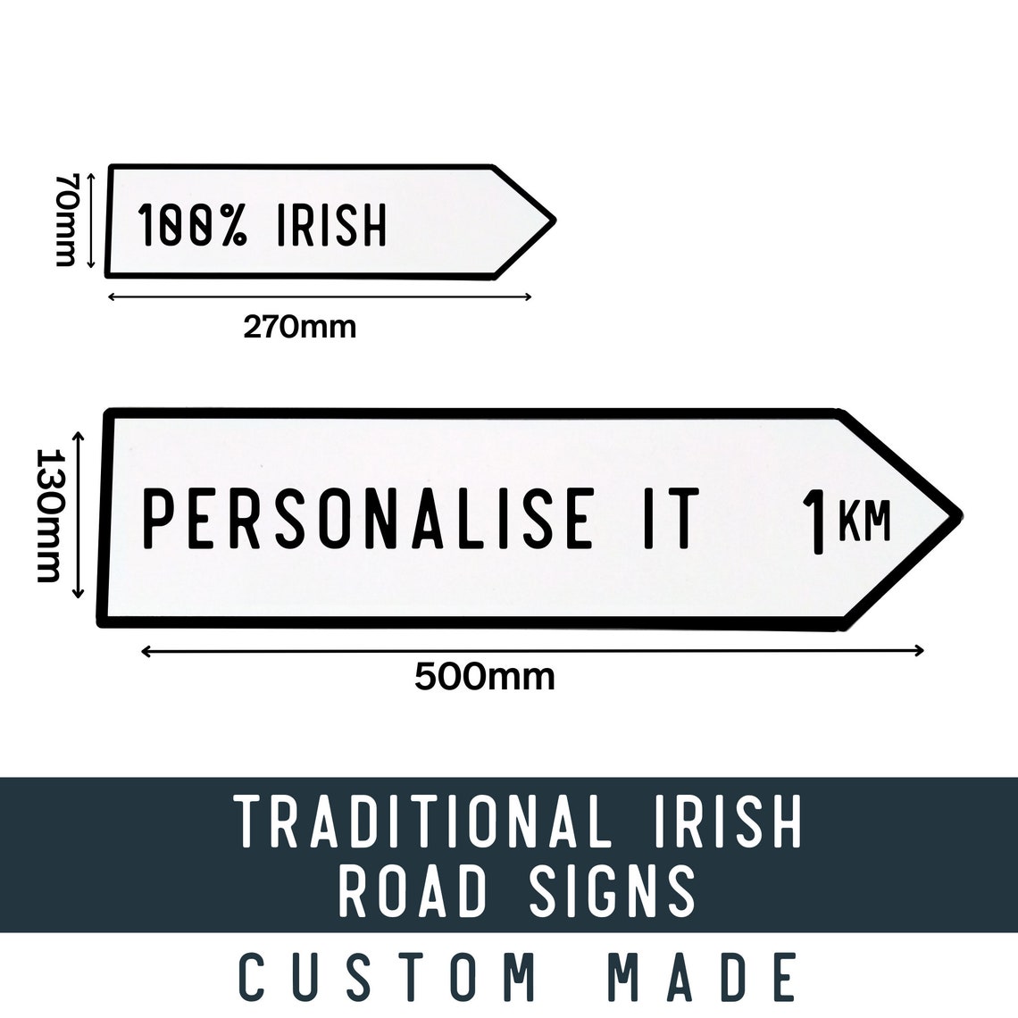 Classic Irish Road Sign Custom Made Aluminium - Etsy