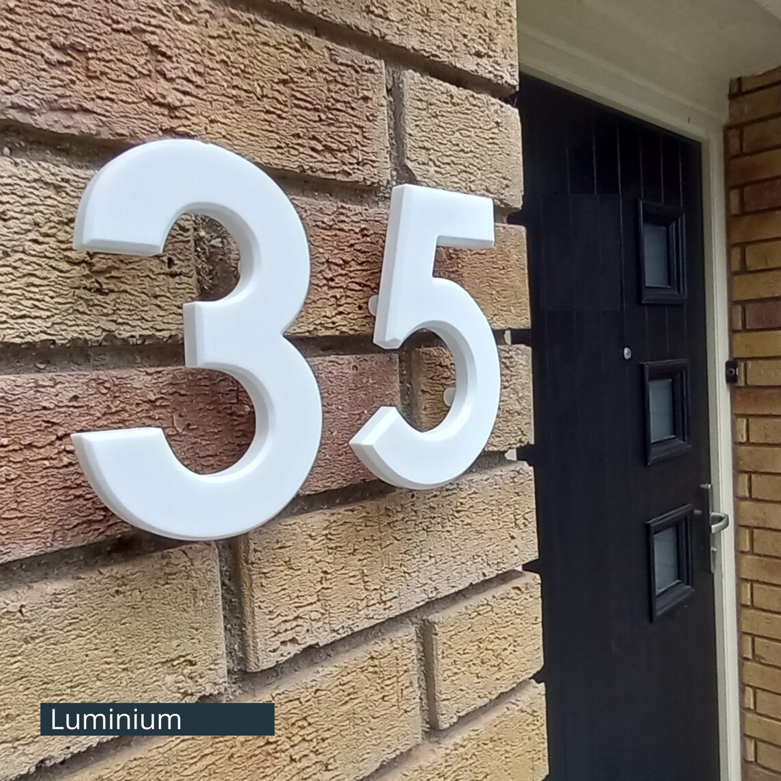 Corian House Numbers Grey or White Floating or Stick on 100mm/150mm ...