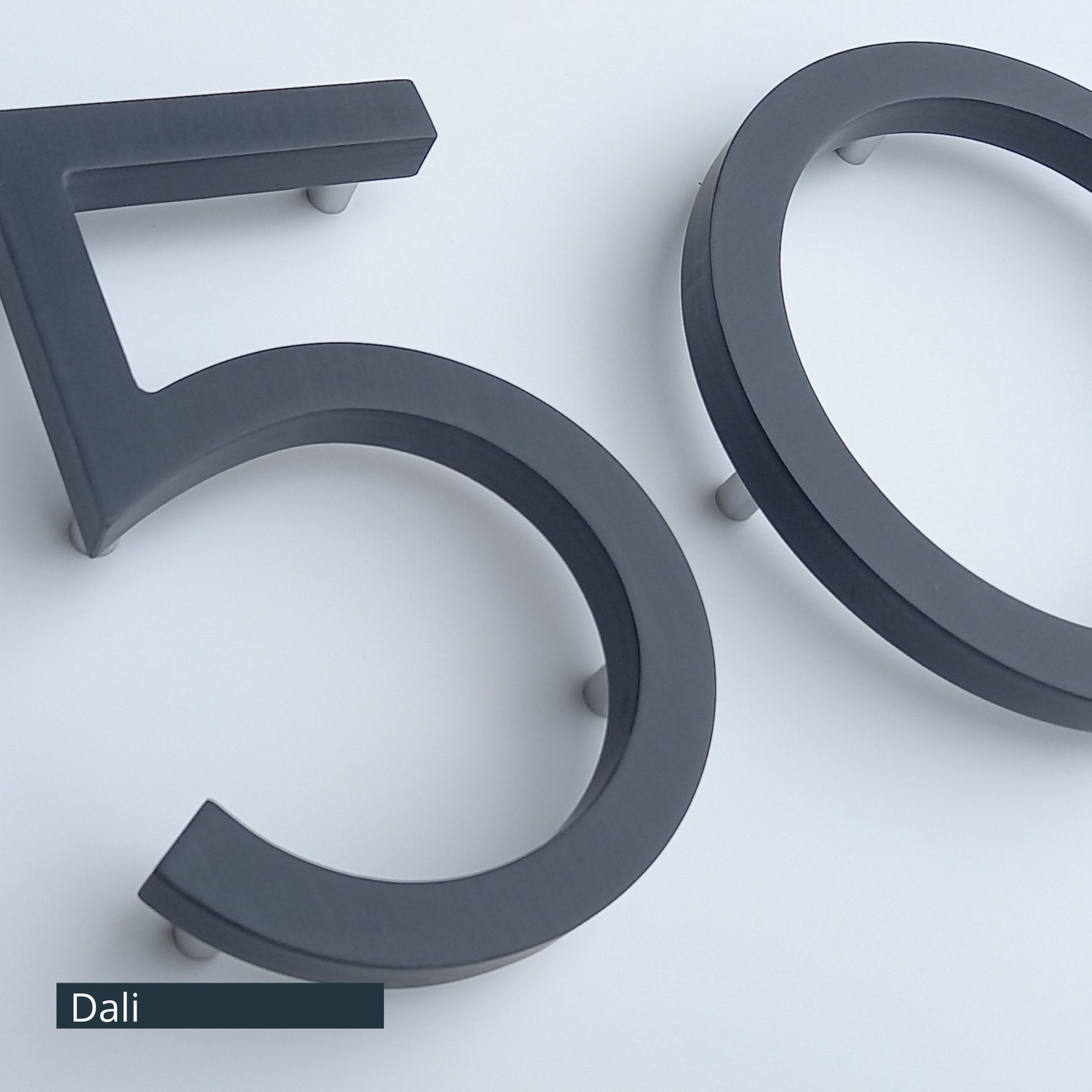 Corian House Numbers - Grey or White - Floating or Stick on - 100mm ...