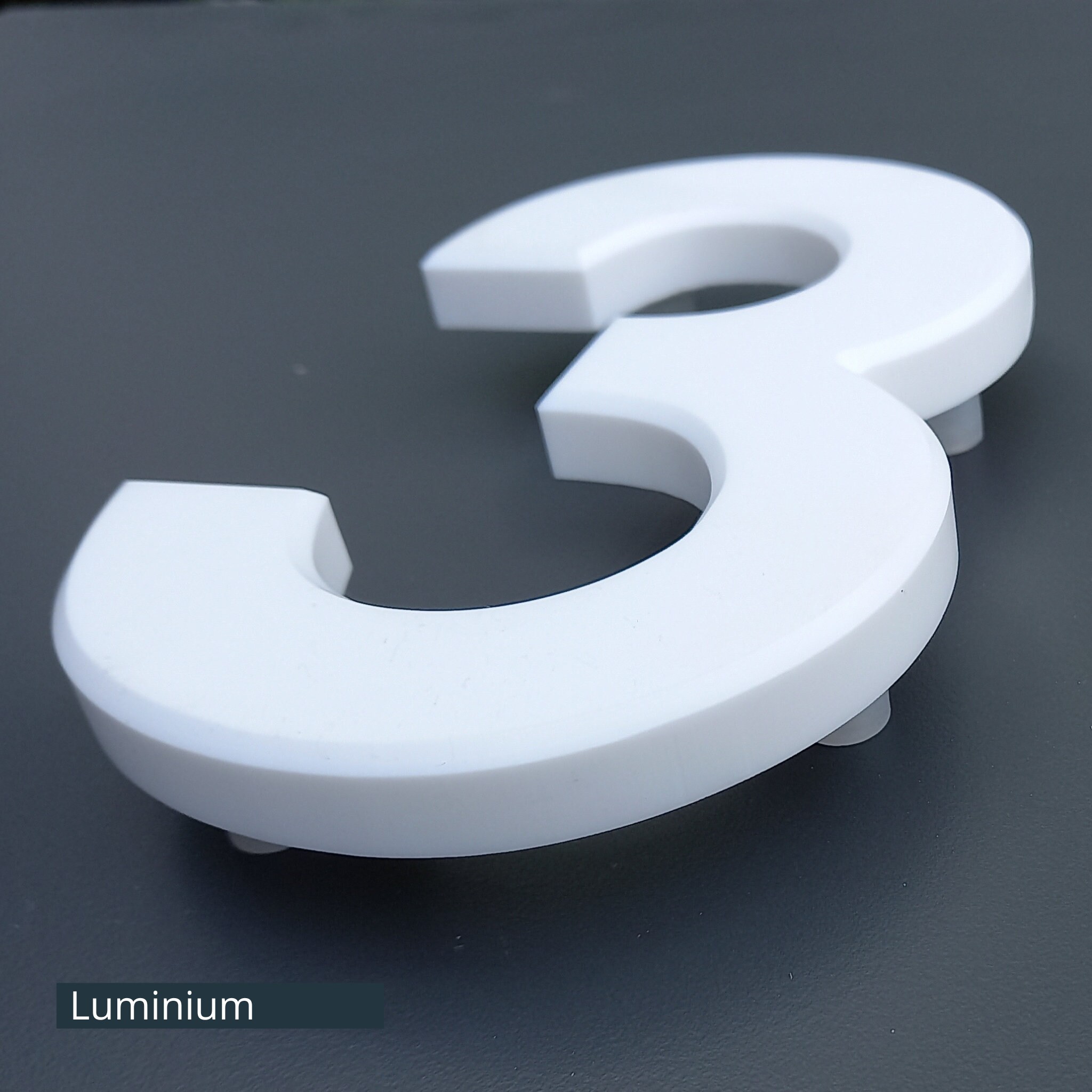Corian House Numbers - Grey or White - Floating or Stick on - 100mm ...