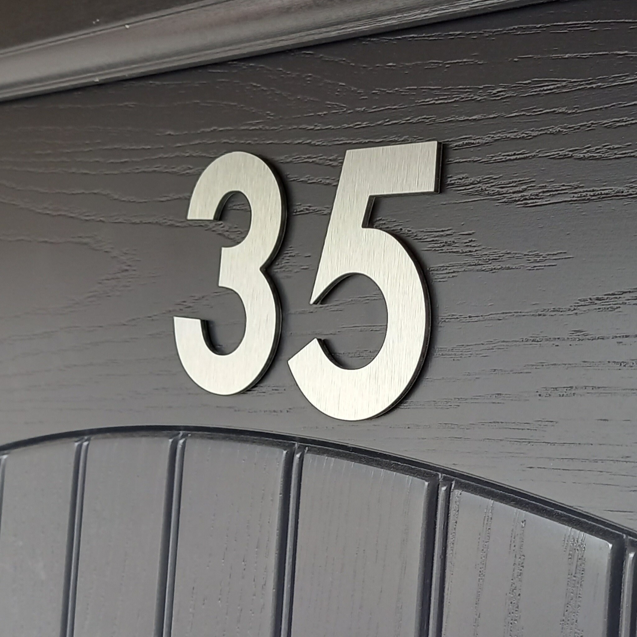 Aluminium House Numbers & Letters - Black Gloss or Matt, Dark Matt Grey ...
