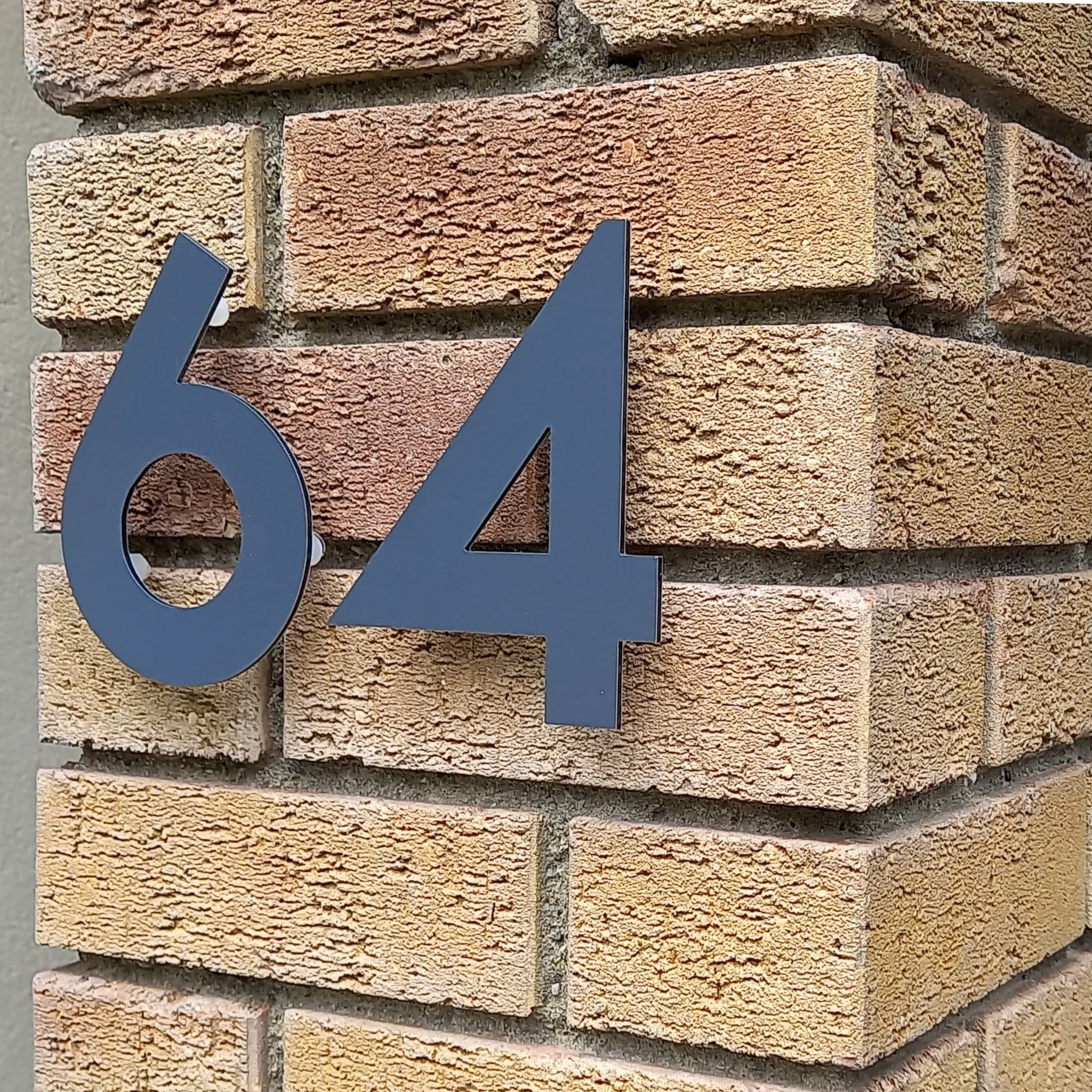 Aluminium House Numbers & Letters - Black Gloss or Matt, Dark Matt Grey ...