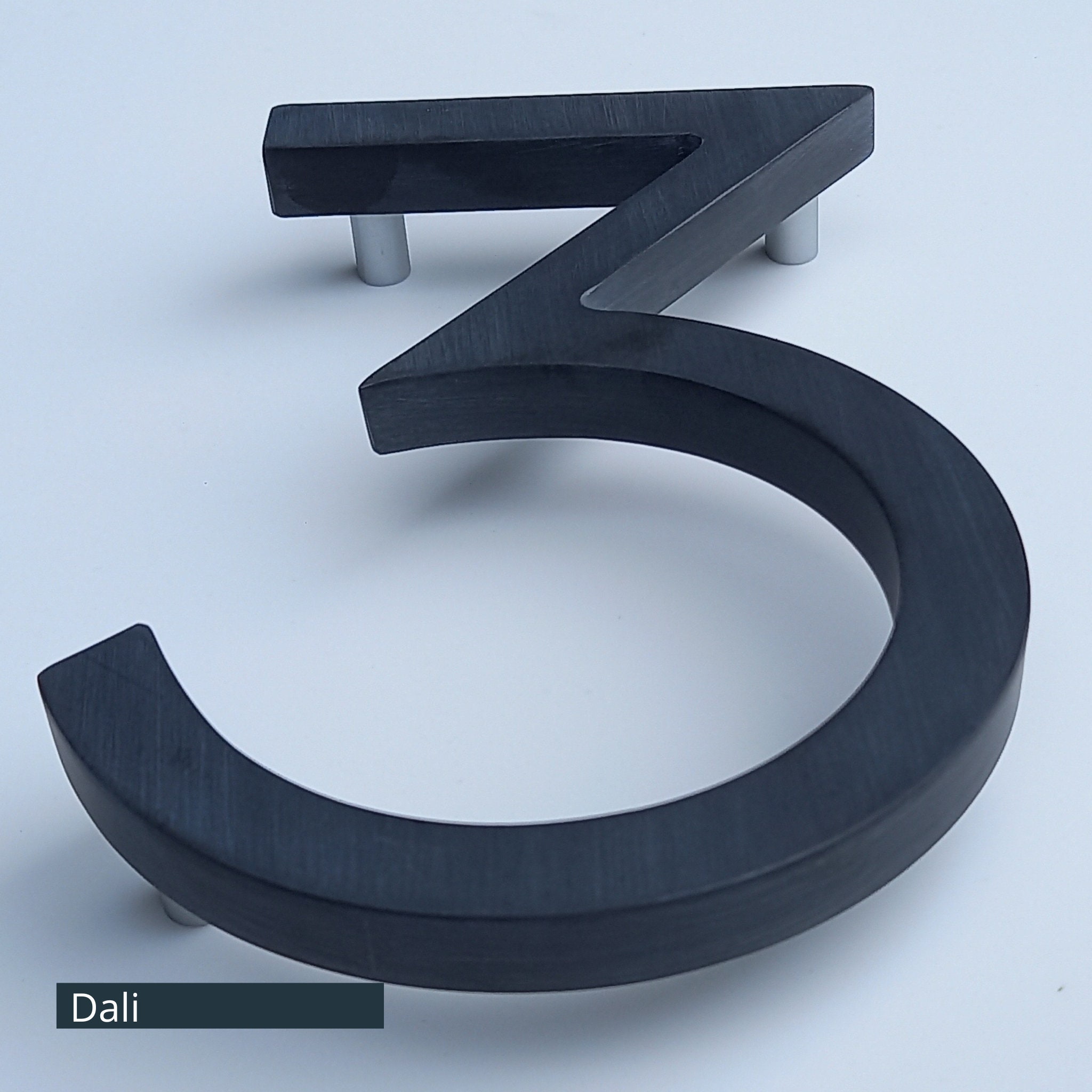 Corian House Numbers - Grey or White - Floating or Stick on - 100mm ...