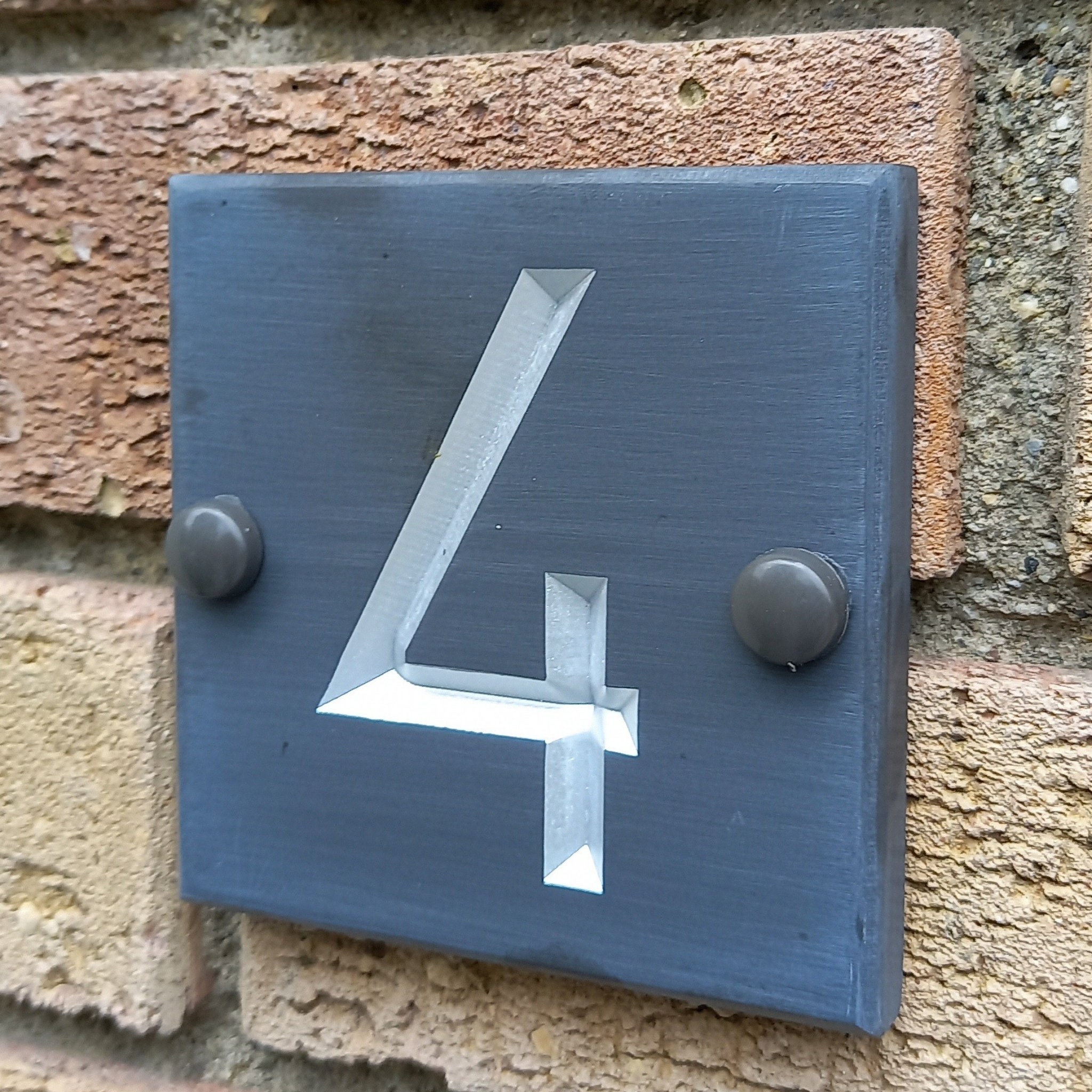 Corian House Number Sign - Square - White or Grey - 100x100mm ...