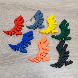 Flexi T Rex Dino - Fidget 3D Printed Keyring - Keychain - Gift 3D ...