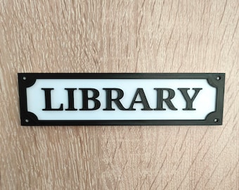 Library Door Label - Etsy
