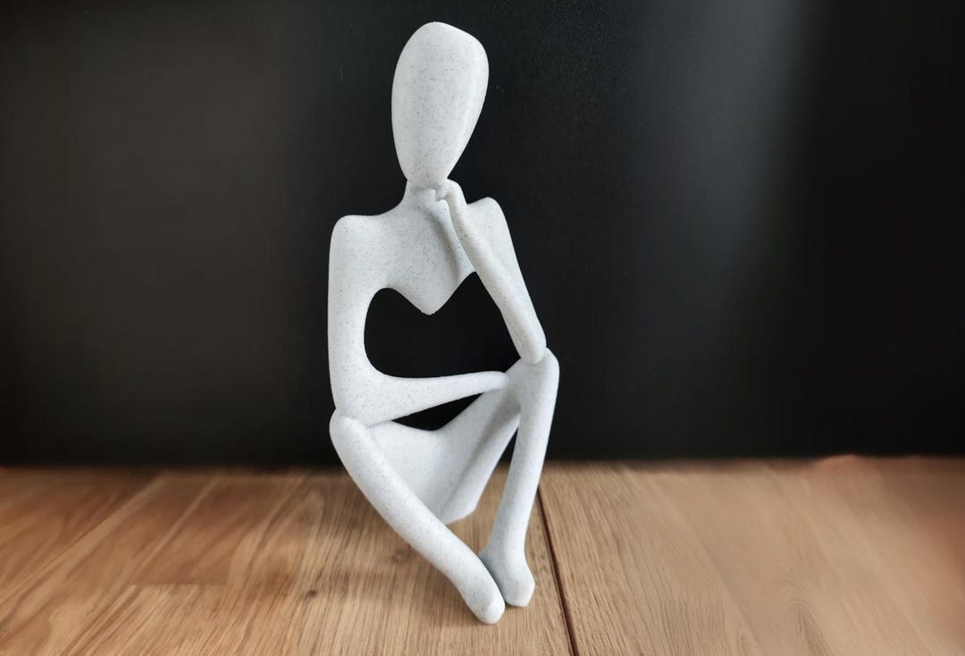 Thinking Man Abstract Art Statue Sculpture, 3D Printed Home Decor, Desk ...