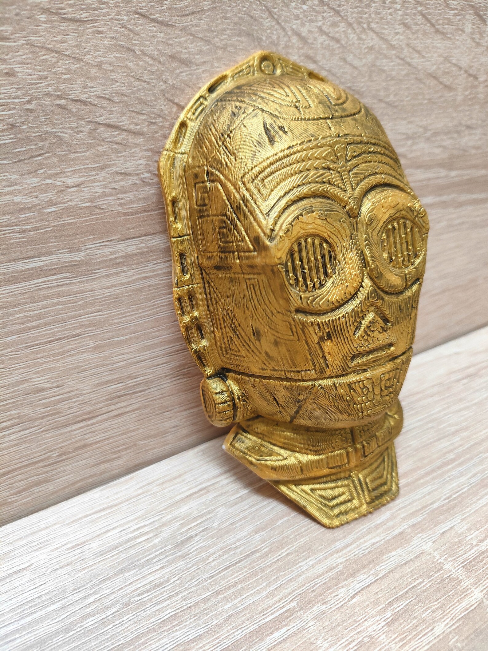 C3P0 Tiki Star Wars Inspired, 3d Printed and Hand Painted , Wood Like ...