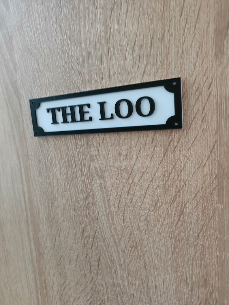 The Loo Sign 3d Printed Vintage Style Sign in Black and - Etsy