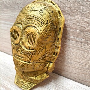 C3P0 Tiki Star Wars Inspired, 3d Printed and Hand Painted , Wood Like ...