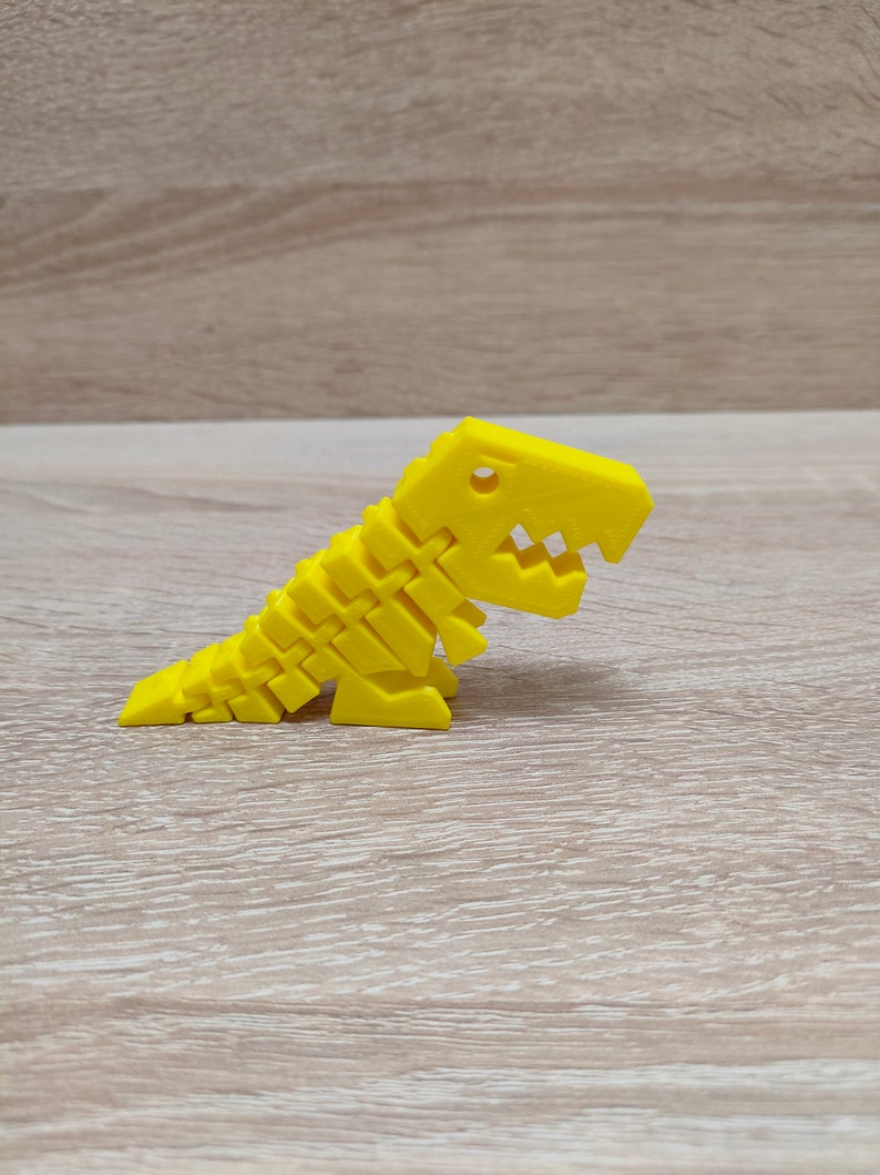 Flexi T Rex Dino - Fidget 3D Printed Keyring - Keychain - Gift 3D ...