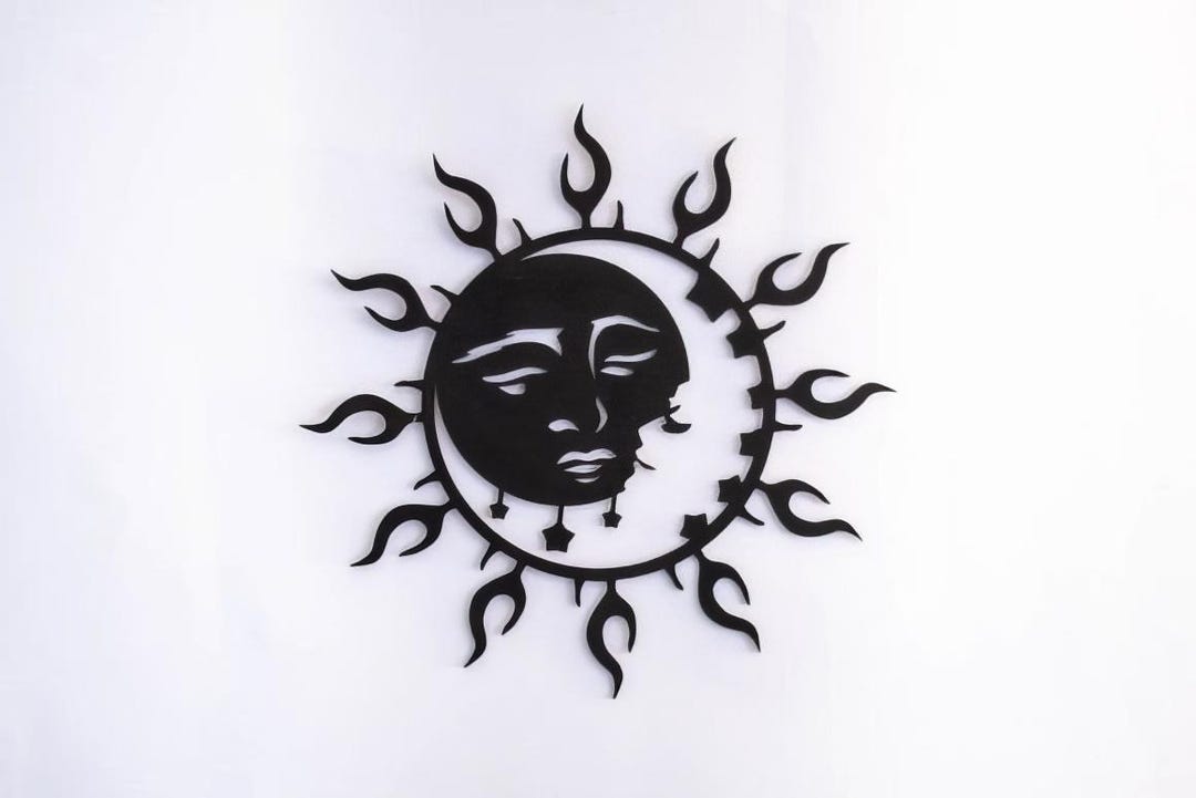 Sun and Moon, 3d Printed Wall Decor, Wall Hanging or Door Sing - Etsy