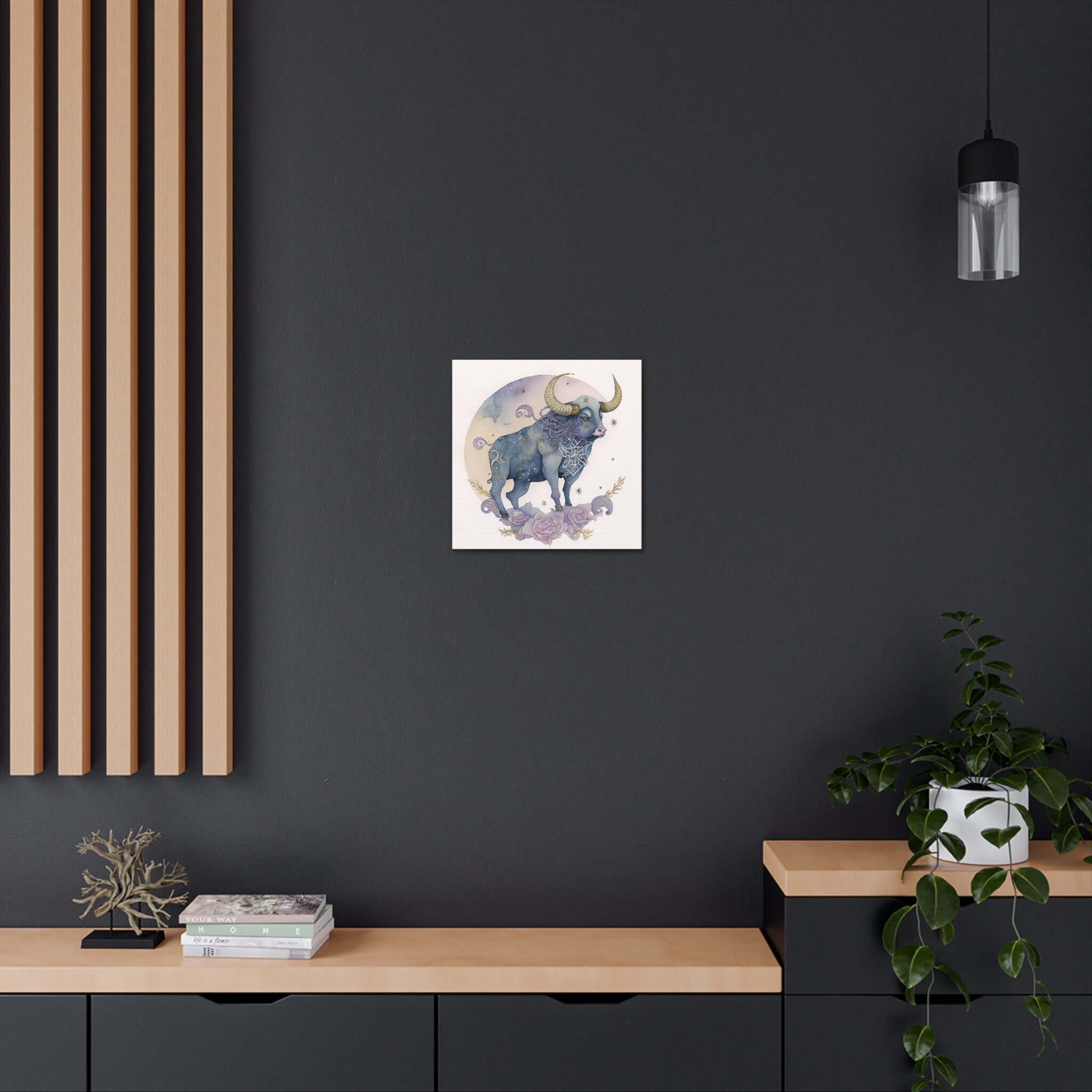 Taurus Sign Watercolor Painting Canvas Gallery Wraps, Zodiac Sign ...