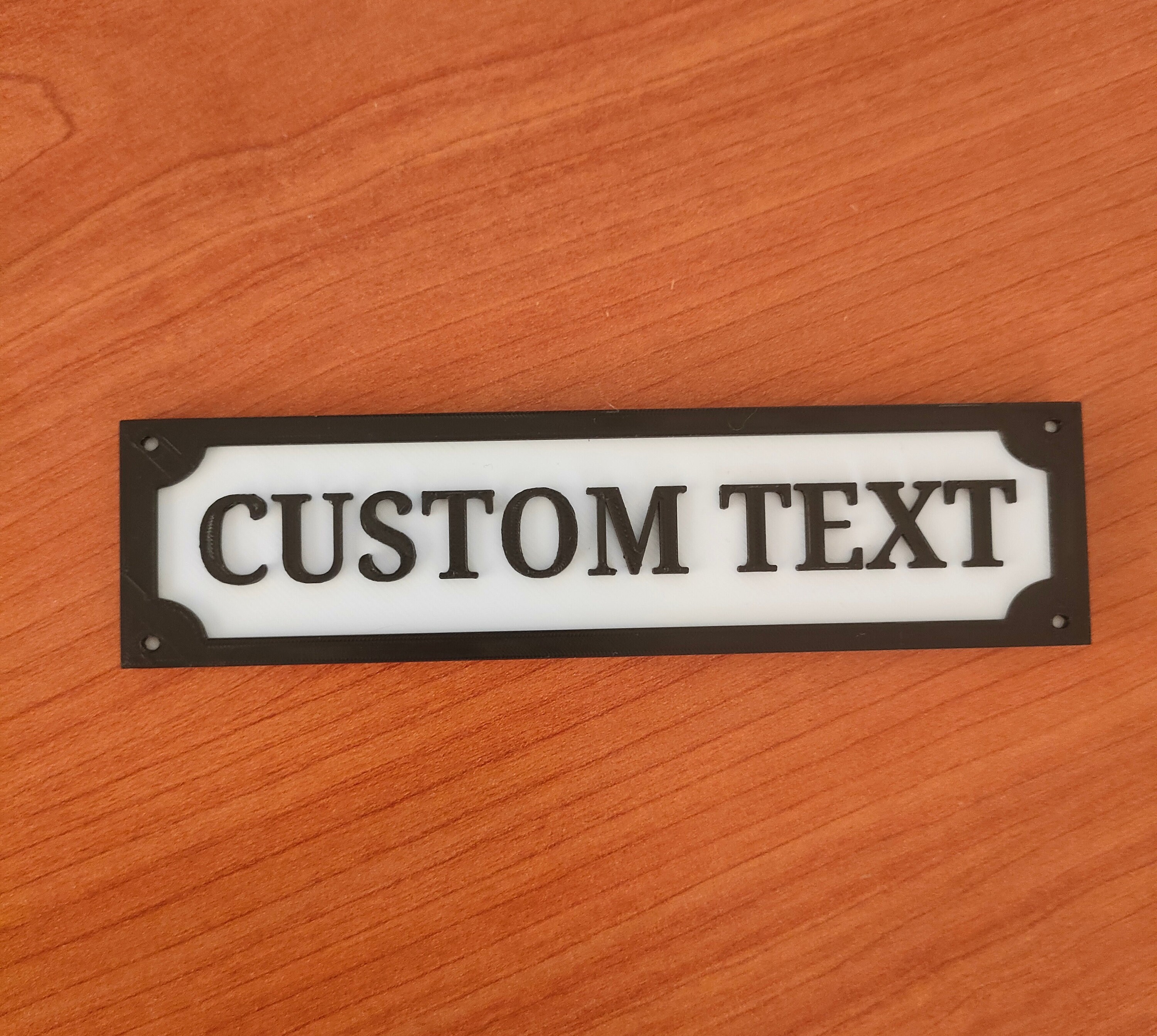 Custom Text Sign, 3d Printed Vintage Style Sign in Black and White ...