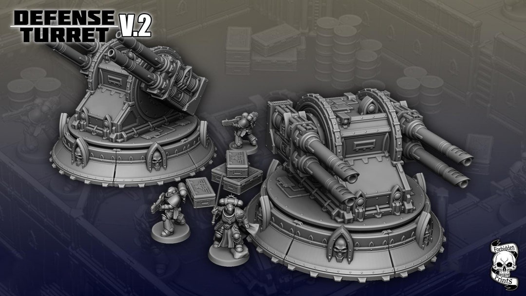 Massive Empire Defense Quad Turret for War Games 28mm/32mm - Etsy