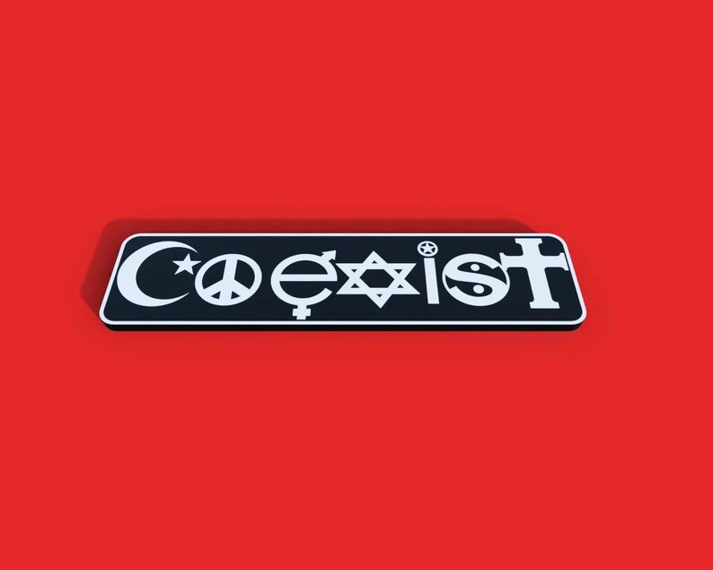 Coexist Sign 3D Printed , Wall Sign , Fridge Magnet, Door Sign - Etsy
