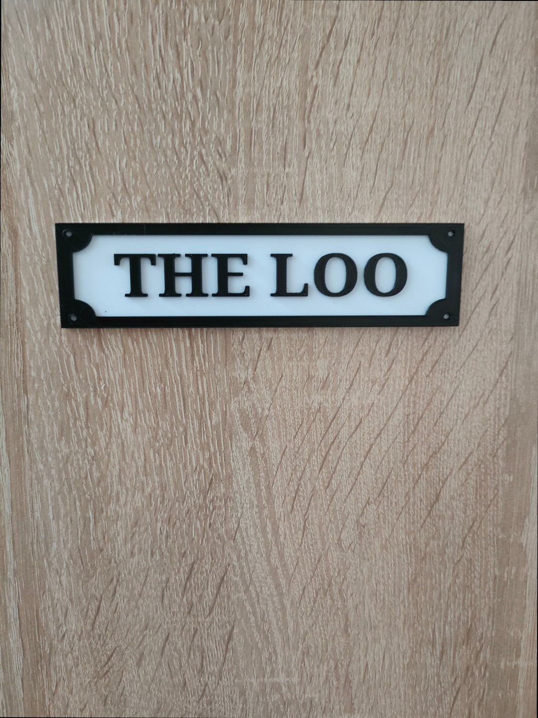 The Loo Sign, 3d Printed Vintage Style Sign in Black and White ...