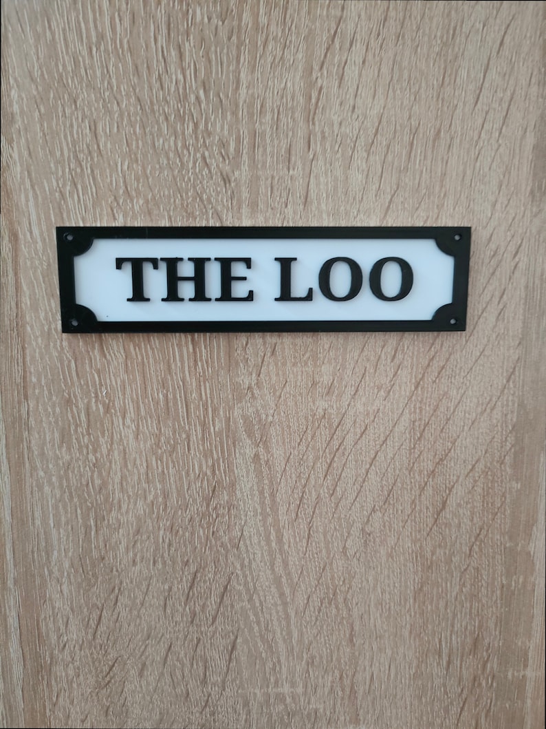 The Loo Sign 3d Printed Vintage Style Sign in Black and - Etsy