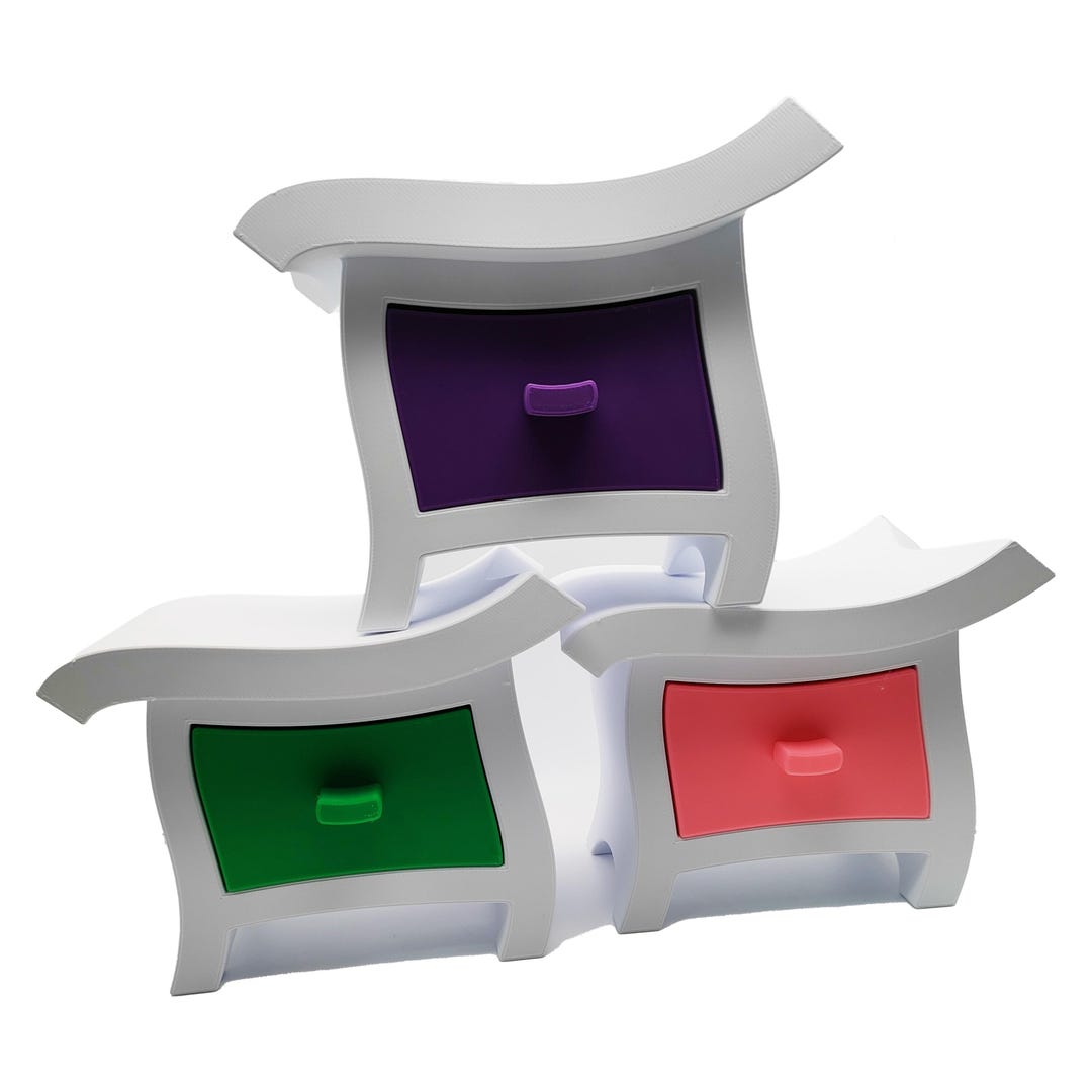 Stylized Curled Drawers for Little Things, Cute Mini Nightstands, Magic ...