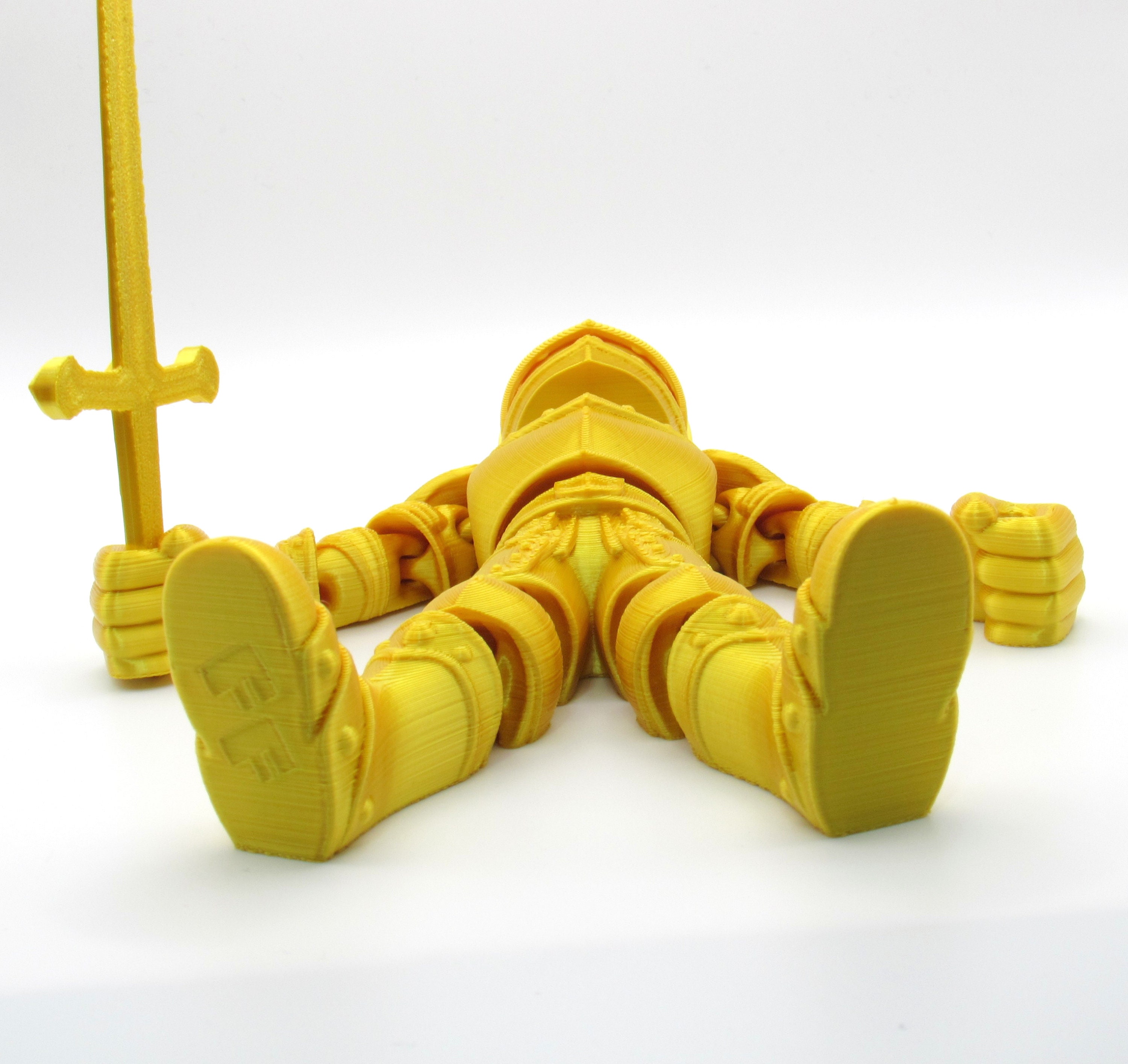 Golden Knight With Sword 3d Printed Figure , Articulated Fidget Toy for ...