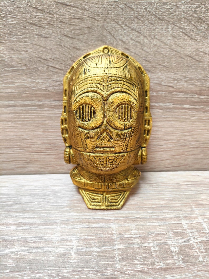 C3P0 Tiki Star Wars Inspired, 3d Printed and Hand Painted , Wood Like ...