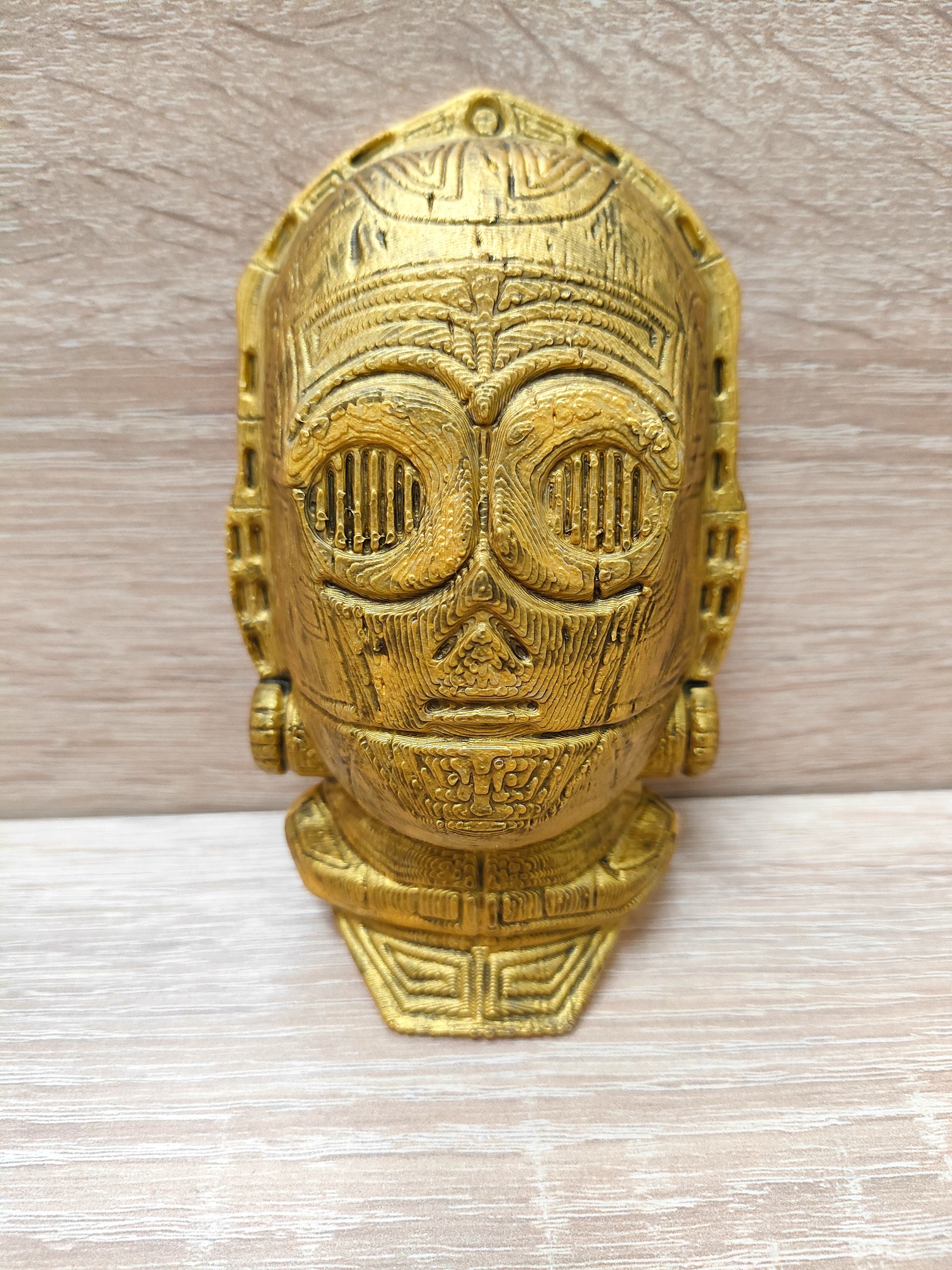 C3P0 Tiki Star Wars Inspired, 3d Printed and Hand Painted , Wood Like ...