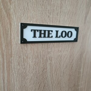 The Loo Sign, 3d Printed Vintage Style Sign in Black and White ...