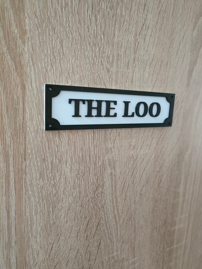 The Loo Sign 3d Printed Vintage Style Sign in Black and - Etsy