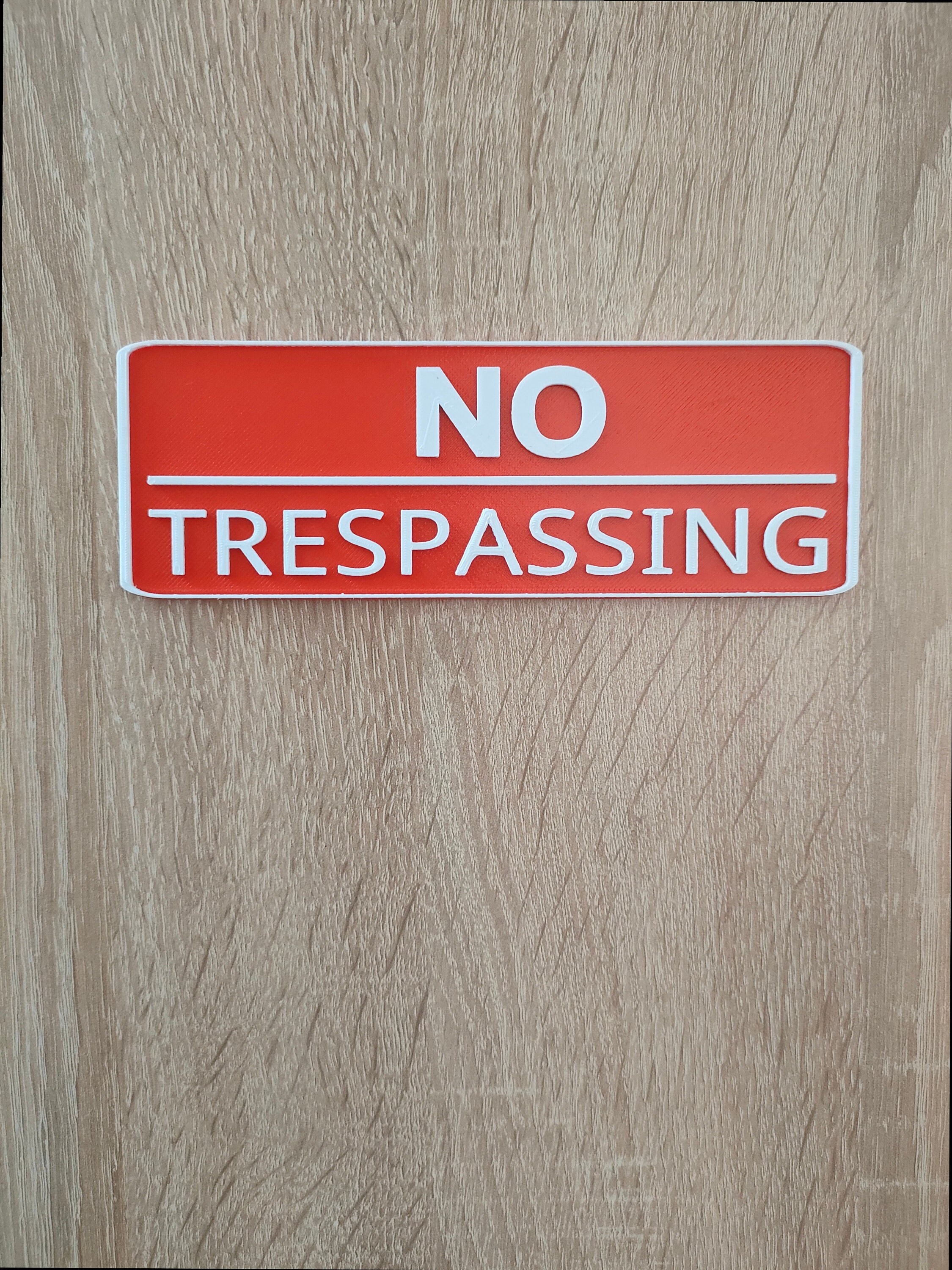 No Trespassing Door Sign, 3d Printed Sign, for Boy or Girl Door Room ...