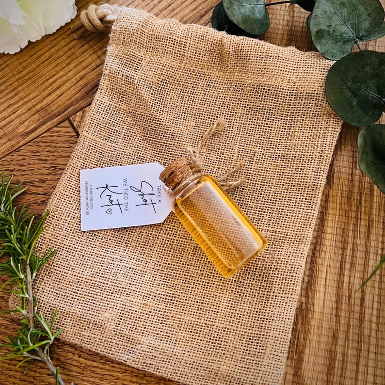 Personalised Wedding Favour Jar Bottle Label and Hessian - Etsy
