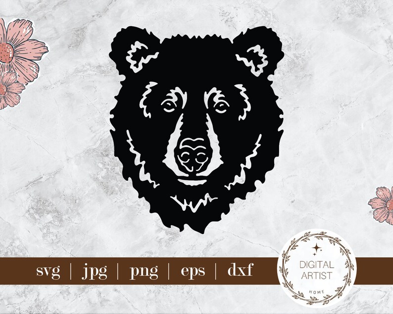 Oso negro SVG/ Oso enojado SVG/ Cara de oso SVG/ Silueta de - Etsy México