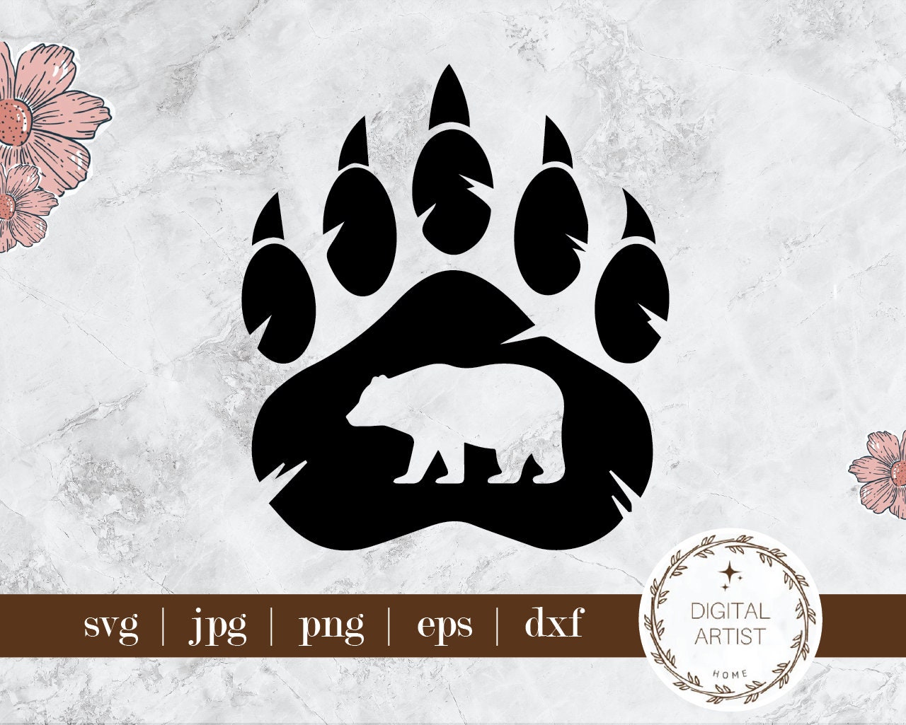 Bear Paw SVG Bear Claw SVG Bear Paw Shirt SVG Bear Paw Stencil Bear Paw ...
