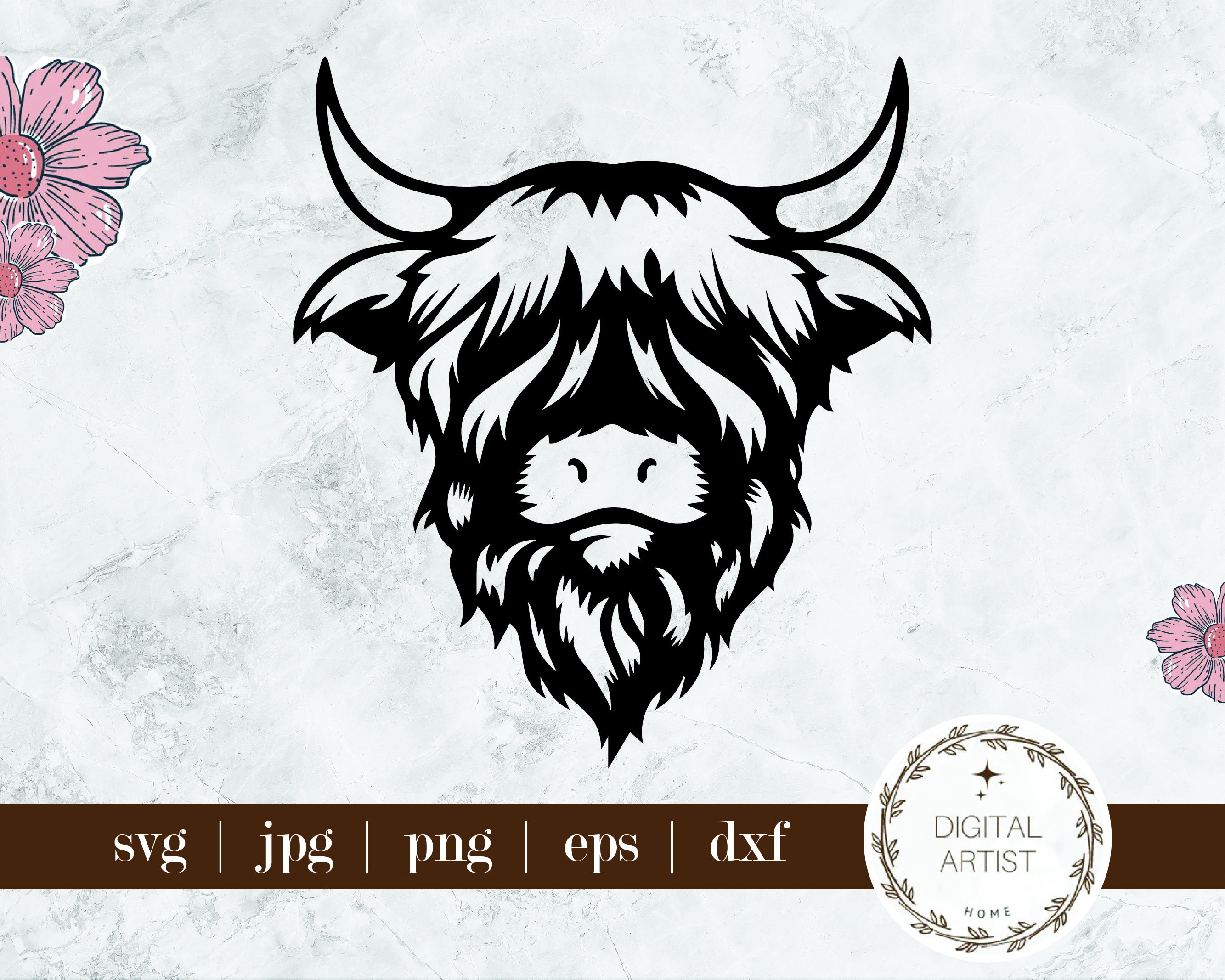 Cute Cow SVG Highland Cow SVG Cow Face SVG Highland Cow - Etsy Ireland