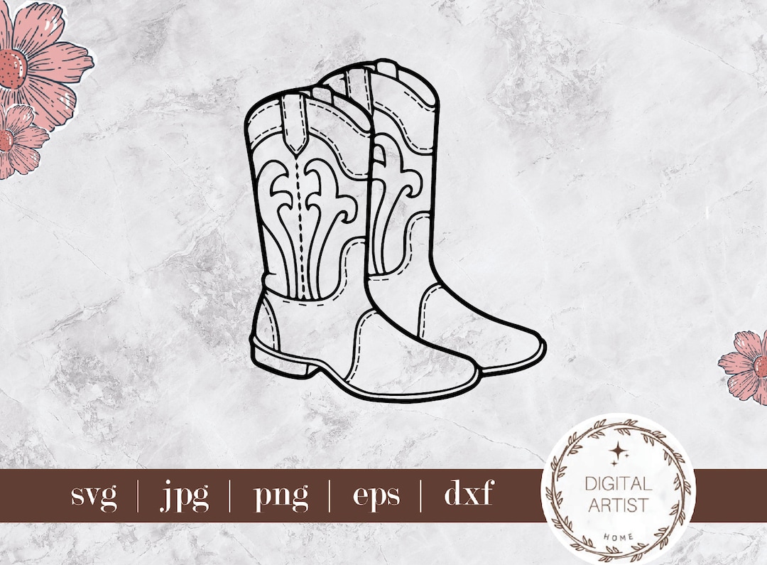 Cowboy Boots Svg, Dxf, Png, Eps Cowgirl Boots Svg Western Boots Svg ...