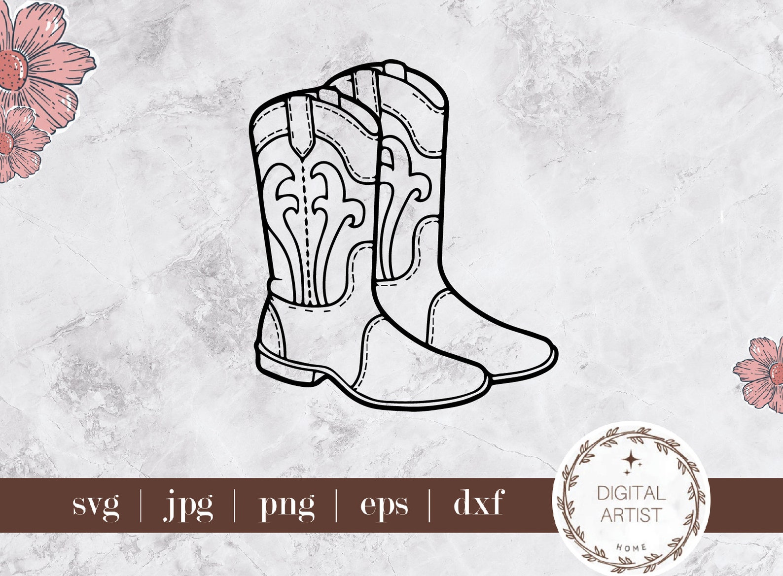 Cowboy Boots Svg Dxf Png Eps Cowgirl Boots Svg Western - Etsy