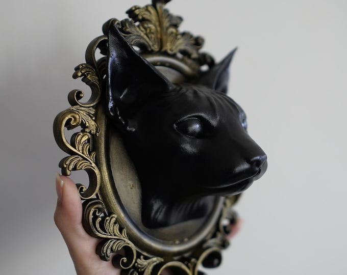 Sphynx Cat Frame. Baroque Frame. Cute Cat. Victorian Goth Decor. Framed ...